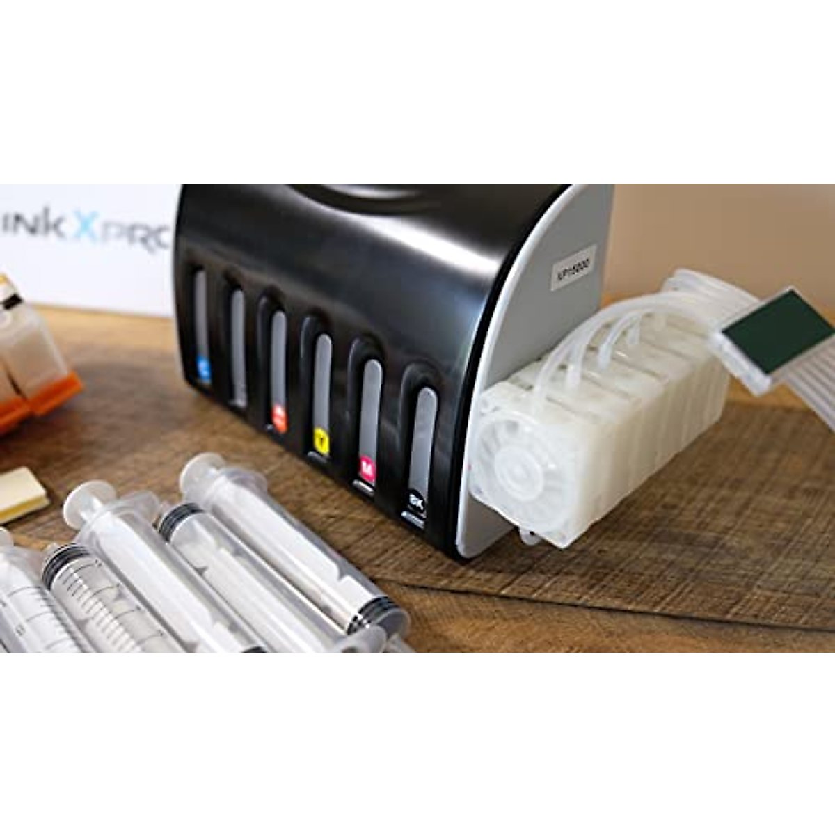 INKXPRO 312XL Empty Ink System CISS Refillable Cartridge Kit with Ink Flow Control Damper for Chipless Firmware Installed EPSON XP-15000 Printer