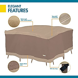 Duck Covers Elegant Waterproof 76 Inch Square Patio Table & Chair Set Cover, Outdoor Table and Chair Cover