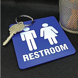 Lucky Line - Unisex Restroom Pass Key Tag, Plastic with Split Key Ring Keychain Identifier for Restaurant, Office, Gas Station, 1 Per Pack (53201)