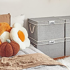 LoforHoney Home Bundle- Storage Bins with Lids, Light Gray, Large 4-Pack & XLarge 2-Pack