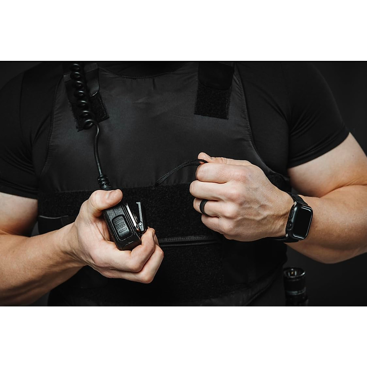 THE MIC LOOP - Keeps Portable Radio Mic in Place for Police/Law Enforcement Black