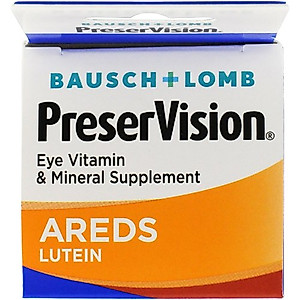 Bausch + Lomb Preservision With Lutein Eye Vitamin & Mineral Supplement, 50 Count Soft Gels