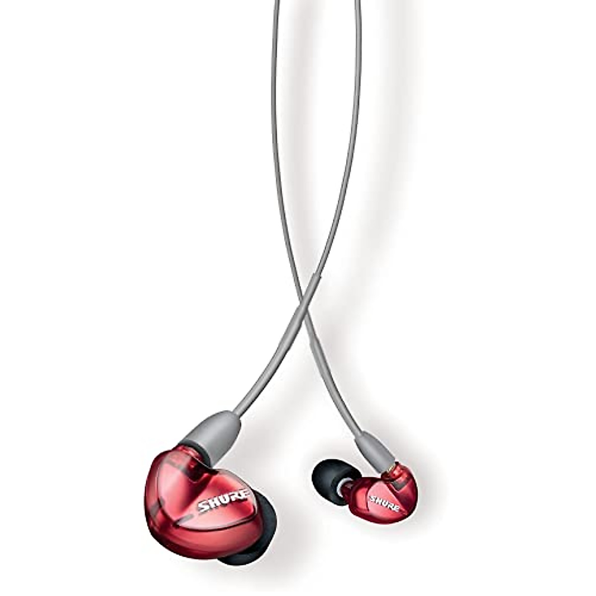 Shure SE535LTD Professional Wired Sound Isolating Earbuds, High Definition Sound + Natural Bass, Three Drivers - Red & EAC64CL 64 -Inch Detachable Earphone Cable
