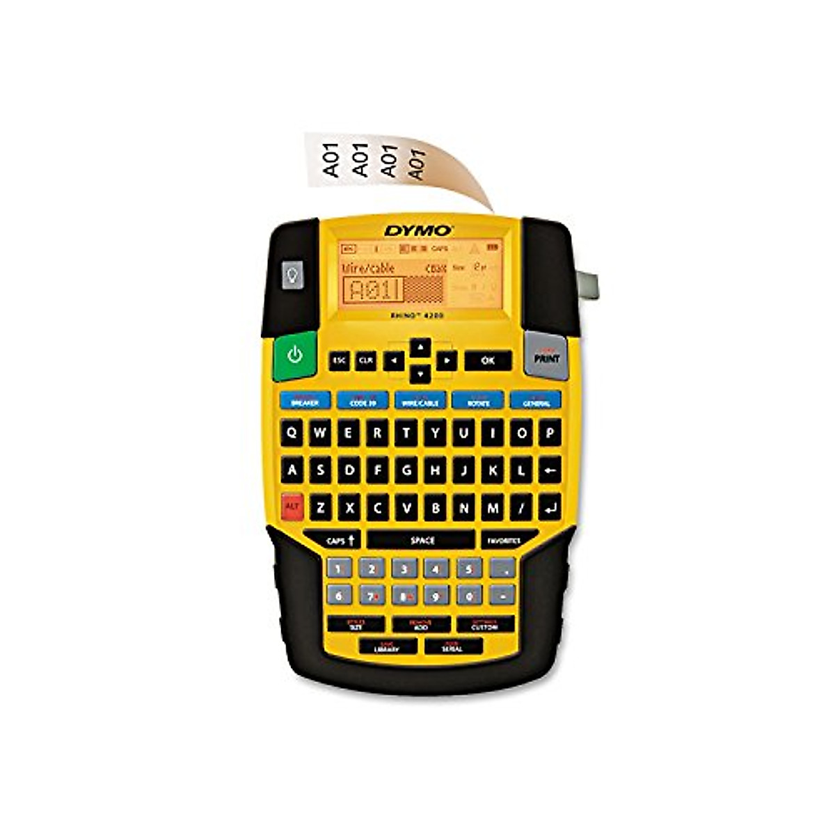 DYMO 1801611 Rhino 4200 Basic Industrial Handheld Label Maker, 1 Line, 4 3/50X8 23/50X2 6/25 (Dym1801611)