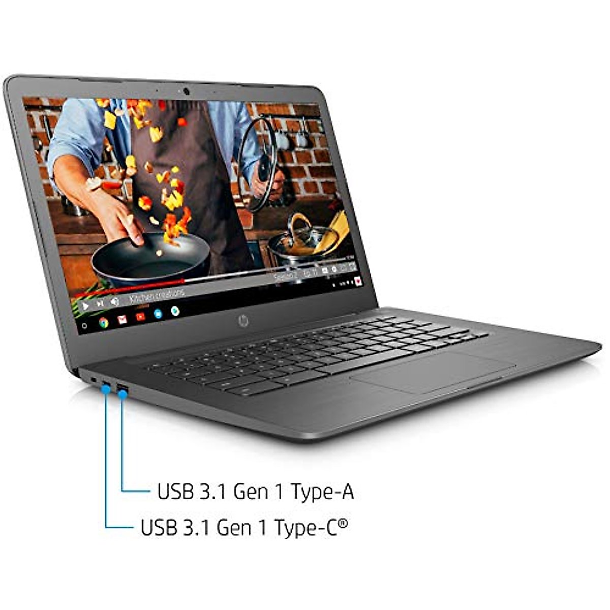 2020 New HP 14" HD Touch-Screen Chromebook Laptop Computer, Intel Celeron N3350 up to 2.4GHz, 4GB Memory, 32GB eMMC Flash Memory, 802.11ac, Bluetooth, USB-C 3.1, No Optical Drive, Chrome OS (Black)