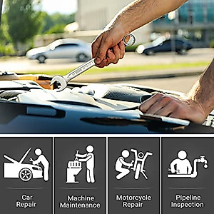 Jetech 24mm Combination Wrench - Industrial Grade Spanners with 12-Point Design, 15-Degree Offset, Durable Chrome Vanadium Steel in Sand Blasted Finish, Forged, Heat-Treated, Metric