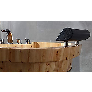 Alfi Brand AB1130 2 Person Free Standing Cedar Wooden Bathtub with Fixtures & Headrests, 65"L x 30.75"W x 23.63"H, Natural Wood