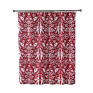 SKL Home Vern Yip Christmas Carol Shower Curtain, 70 x 72 Inches, Red