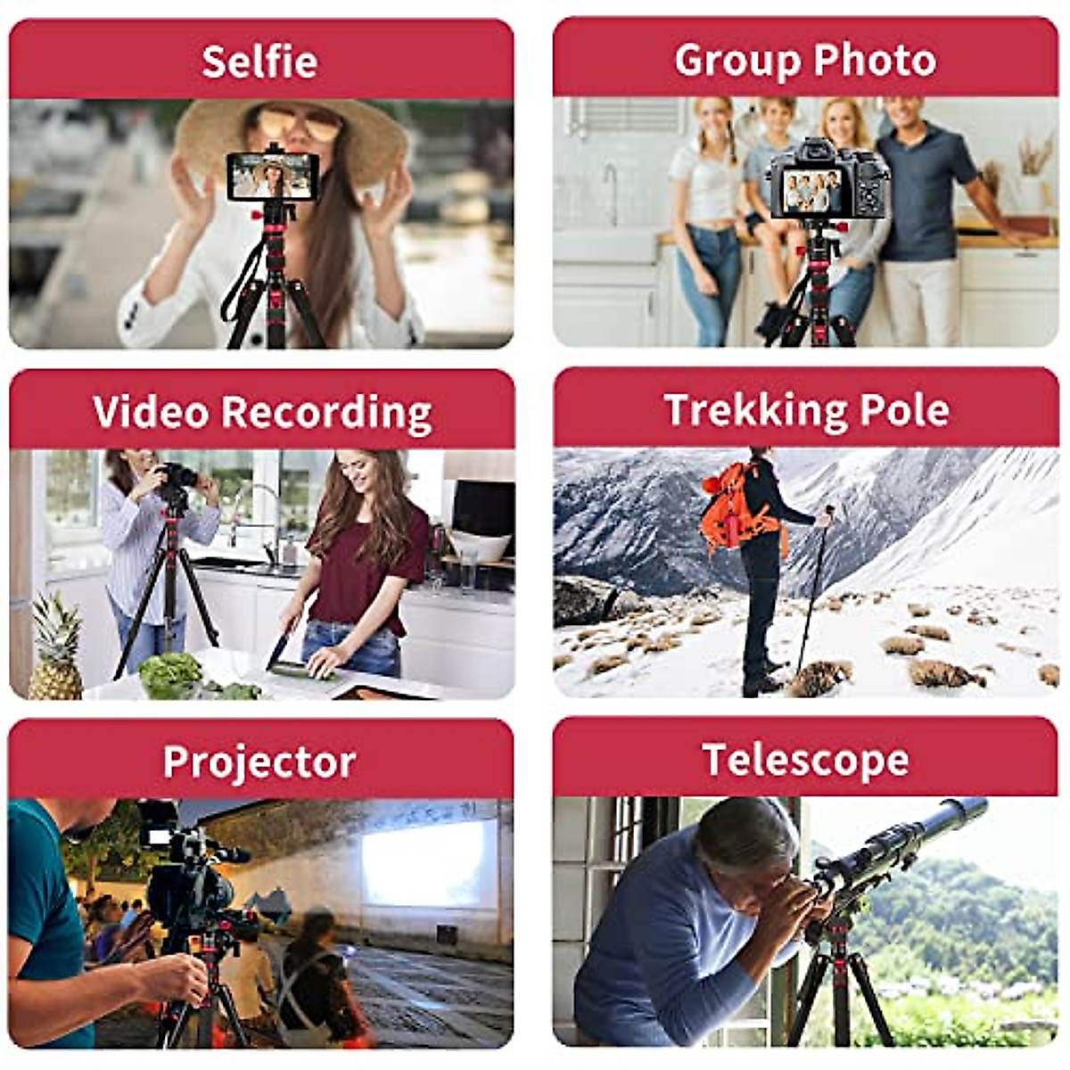 2023 New Camera Tripod, Aluminum Travel Tripod for Camera, DSLR Camema Tripod, Compact Professional Camera Tripod Monopod with 360 Panorama Ball Head, 1/4 QR Plate, Carry Bag