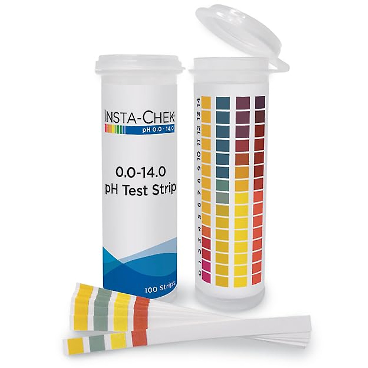 INSTA-CHEK by Micro Essential Lab 0-14 - Wide Range Multi-Pad pH Test Strips -100 Count Sticks in Vial