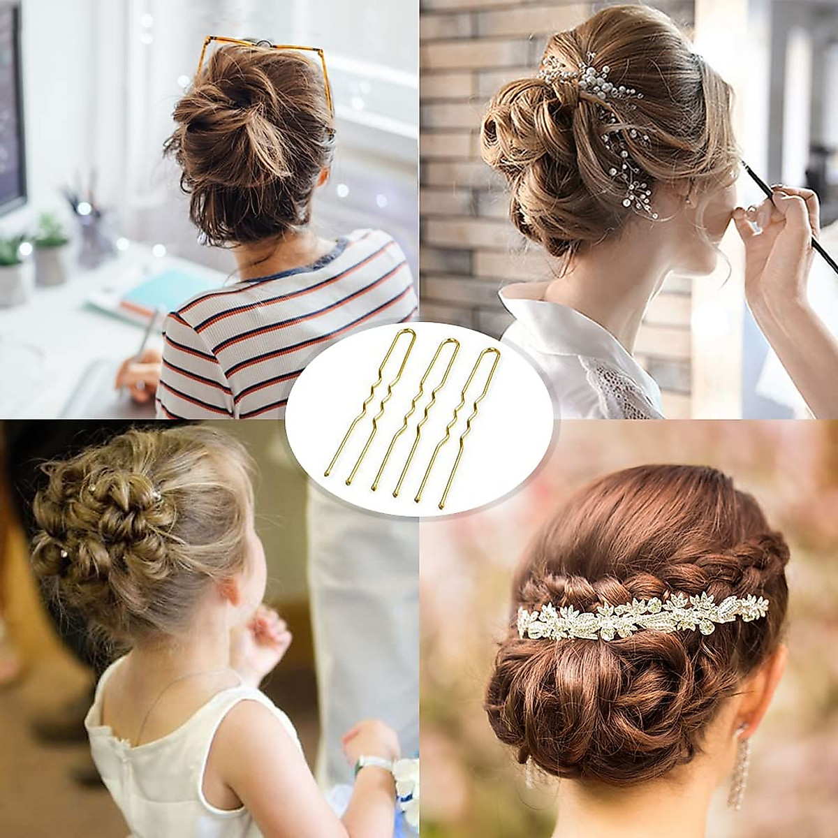 Blonde Bobby Pins, MORGLES Blonde Hair Pins Bobby Pins Blonde Hair Pins for Buns Ballet Bun Pins for Women Girls with Box-80 count (2.4 inch)