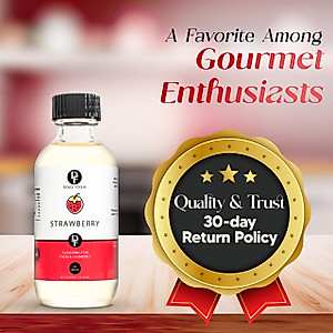 Dolce Flav Strawberry Extract 2 oz – Kosher, Sugar-Free, Concentrated Berry Flavor for Candy, Chocolates & Desserts, Includes Measured Dropper