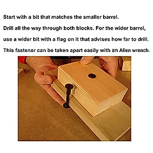 cSeao 10-Pack M6 x 45mm Black Hex Socket Cap Furniture Joint Connecting Bolts Barrel Cap Nuts Kit for Chairs Bed Crib