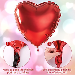 ASTARON 30 Pcs Red Pink Heart Balloons for Valentines Day Decor Accessories, 18 In Large Heart Balloon Foil Rose Red Heart Balloons for Romantic Night Wedding Bridal Shower Decorations