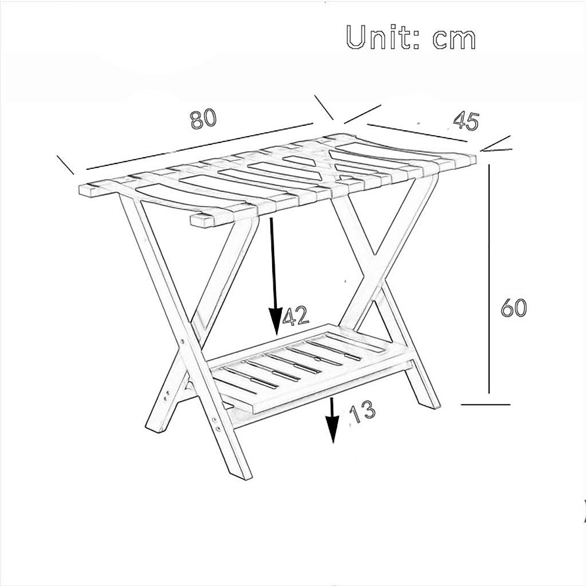 ELEdvb Luggage Rack Hotel Luggage Rack Hotel Room Foldable Solid Wood Suitcase Holder Luggage Rack Shelving Suitcase Backpack