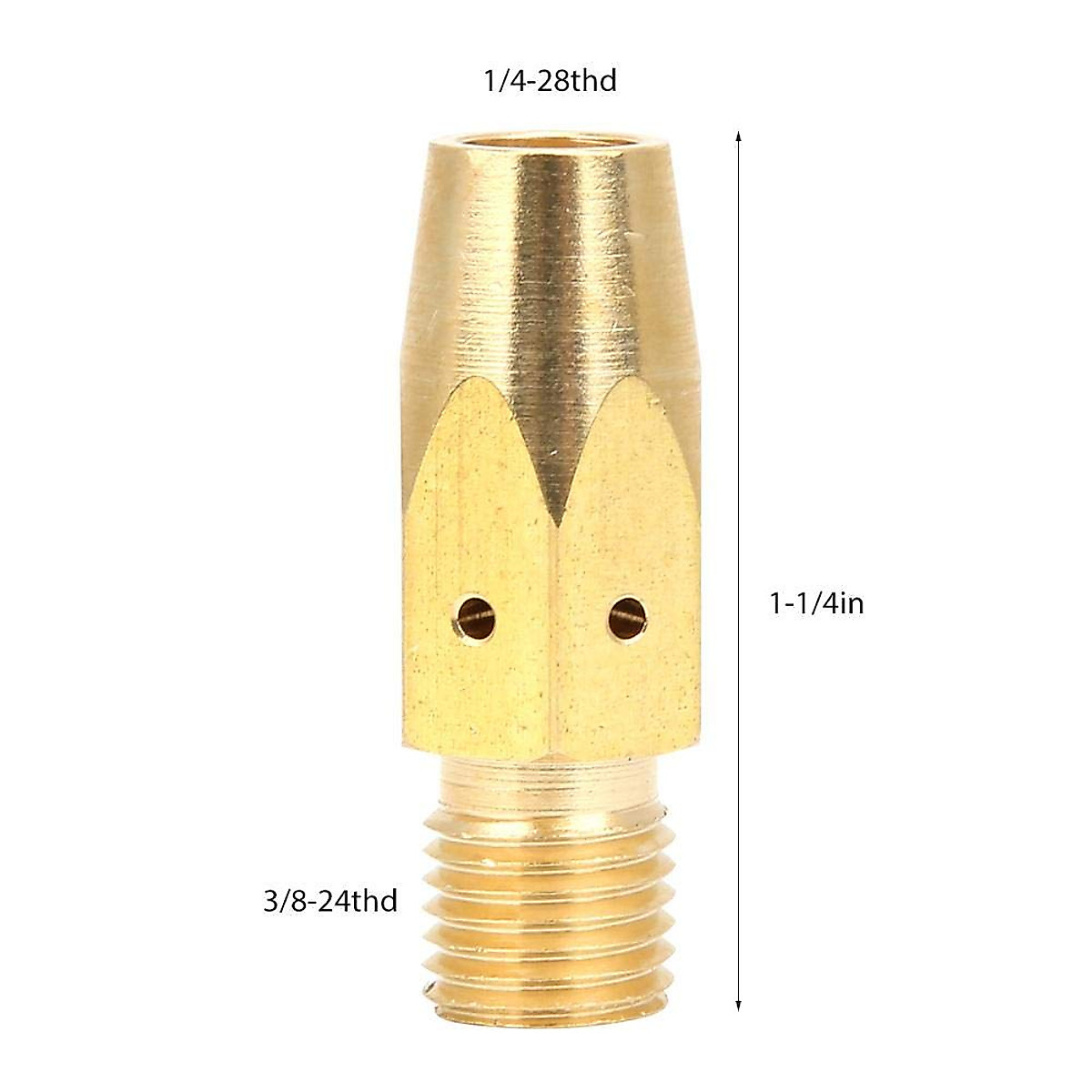 Brass Contact Tip Adapter,169728 Welding Gun MIG Gas Diffuser Replacement Part,for Miller M-25/M-40 and for Hobart MIG(5PCS)