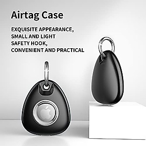 4 Pack Waterproof Airtag Holder Keychain Case, MLQYC Apple Air Tag GPS Tracker Full-Body Protective Cover for Wallet,Luggage,Cat,Dog,Pets (Black)