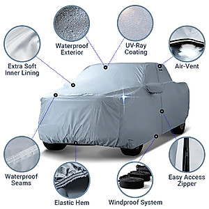 iCarCover Premium Truck Cover for Ford F-250 1973-1979 Regular Cab 6.5 ft. Short Bed Waterproof All Weather Rain Snow UV Sun Hail Protector for Automobiles Full Exterior Indoor Outdoor Truck Cover