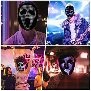Rolapa Led Mask with WiFi Programmable, Light up Face Mask, LED Halloween Mask for Masquerade Costume Cosplay Party DJ, 2022 HD Mask