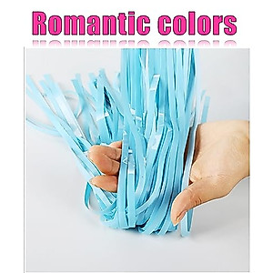 Vanujoy 3pcs Macaron Light Blue Tinsel Foil Fringe Backdrop Curtains 2024 Graduation Party Decoration - Party Door Wall Streamer Photo Backdrop for Birthday Wedding Engagement Bridal Shower Decoration