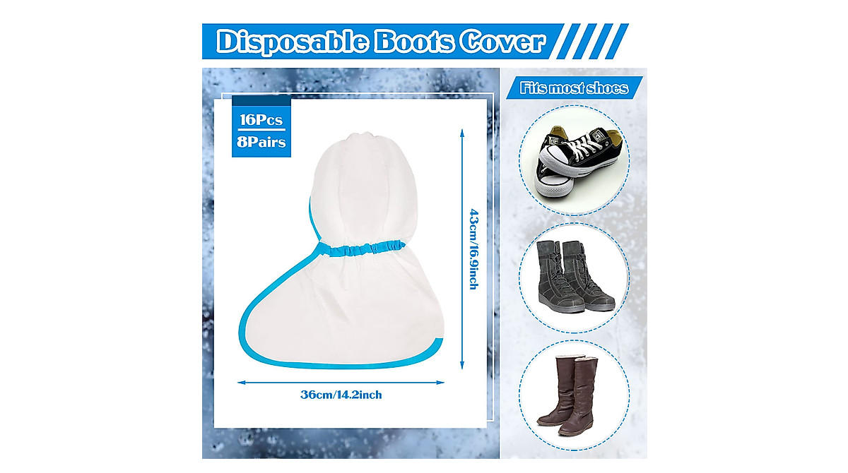 Disposable Waterproof Boot & Shoe Covers - 10 Pairs