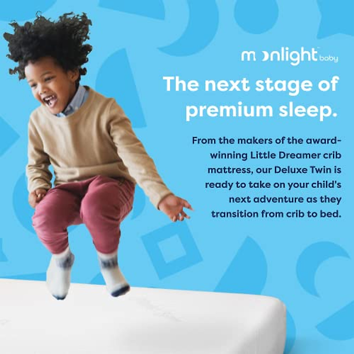 Moonlight Slumber Little Dreamer Deluxe Kids Mattress, Twin - Dual Sided Memory Foam, Plush, Waterproof