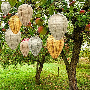 Wasp Nest Simulation Light Nesting, Fake Wasp Nest Bee Paper Lanterns, Hanging Wasp Repellent and Deterrent, Paper Drive Beehive Lantern for House Corner and Garden Outdoor, 8pcs