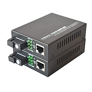 Primeda Gigabit Ethernet Fiber Media Converters, A Pair of 10/100/1000M RJ45 to 1000M Bi-Directional Single-Mode SC Fiber, up to 20Km(12.4mi)