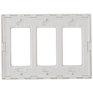 Leviton 80311-SW 3-Gang Decora Plus Wallplate Screwless Snap-On Mount, White