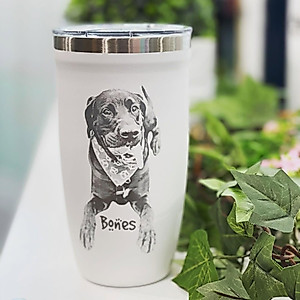 Personalized Photo Engraved Engraved Insulated Tumbler, Name Engraved Tumbler 16 oz. Stainless-Steel Travel Mug with Slide Lid, Custom Design Christmas Gift (Peyto 16) (Plum)