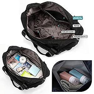 Large Capacity Travel Duffel Tote Bag with Dry Wet Separation Pocket, Waterproof Shoulder Weekender Bag for Women and Men，Foldable and Expandable Bag Lightweight and Easy Carry on