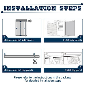 Pearwow AC Insulation Side Foam Panels for Window AC Unit,Indoor Air Conditioner Cover,Air Conditioner Side Panels Kit with Window AC Insulation Top Panel for Winter and Summer