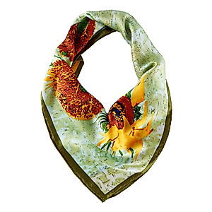 YangtzeStore Large Square Charmeuse Silk Scarf Classic Art Print (Sun Flowers)