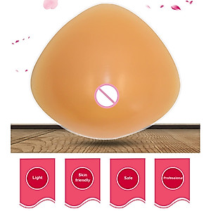 Prosthetic Breast, Artificial Symmetrical Breast Form, Bra Pad Inserts Soft Silicone Triangular Shaped Concave Bottom Prosthetic Breast for Post Mastectomy (Type 1)