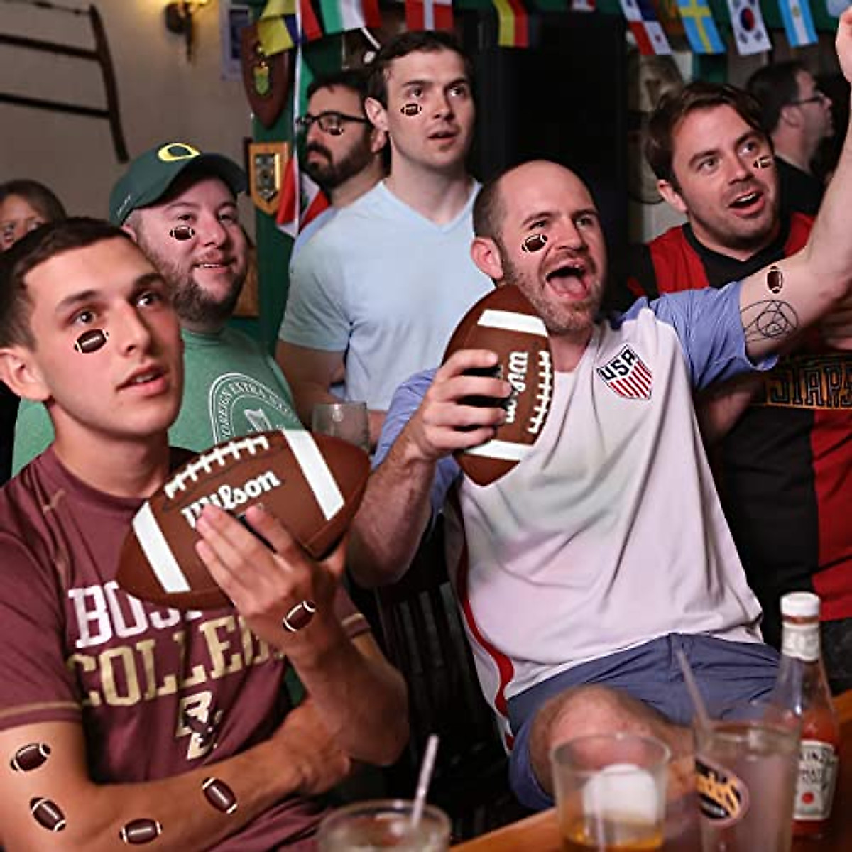 Football Temporary Tattoos Stickers,20 Sheets 240 Pieces Football Themed Tattoos Stickers Party Decoration Supplies Party favors for Kids Adults