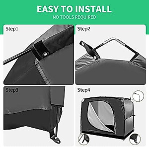 Bike Storage Tent Portable Shed Cover for Bikes, Lawn Mower, Garden Tools, Waterproof Outdoor Backyard Storage Tent Shelter