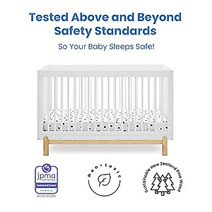 Delta Children Poppy 4-in-1 Convertible Crib, Bianca White/Natural