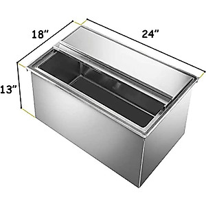 Commercial Stainless Steel Drop-in Ice Bin Chest 18"x24"