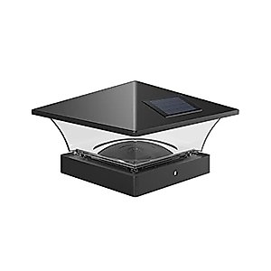 Davinci Lighting Classic Solar Outdoor Post Cap Lights - 4x4 5x5 6x6 - Bright LED Light for Fence Deck Garden or Patio Posts - Slate Black (1 Pack)