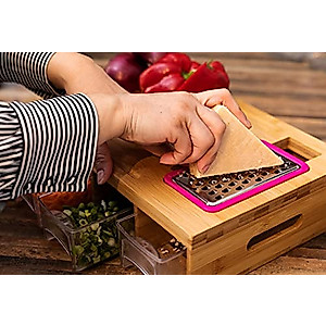 Bamboo Land- Large Bamboo Cutting Board with Containers & Vegetable Peeler Set, Cutting Boards for Kitchen with Holder, Wood Cutting Board, Chopping Board, Bamboo Cutting Boards for Kitchen