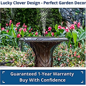 Solar Fountain Pump for Bird Bath, Lucky Clover Solar Water Pump for Pond, RAESOOT Floating Solar Powered Water Pump for Garden Backyard Pond Pool, Outdoor Decor Summer Gifts for Mother