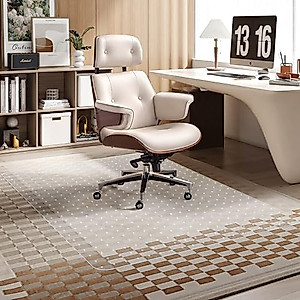 Office Chair Mats for Carpeted Floors, 46” x 60” Large Desk Floor Mat for Low Pile Carpet, Clear Floor Protector for Rolling Chair, Easy Glide, Easy to Clean (Rectangle)