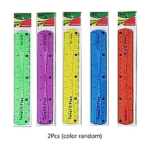 Thereisno 2 Pieces Color Flexible Rulers Soft Bendable Plastic Rulers Duals Scale Bendable Flexible Rubber Rulers Clear Straight Ruler 2 Pieces Flexible Ruler Hanging Pendant