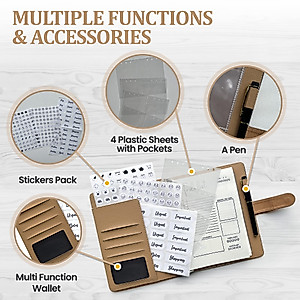 To Do List Notebook, To Do List Notepad, To Do Dotebook, Includes An Organizer For Cards, Documents, Brochures, Invoices And Photos, 3 Pages Of Stickers And A Pen