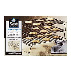 Wilton Excelle Elite 3-Tier Cooling Rack for Cookies, Cake and More, Black