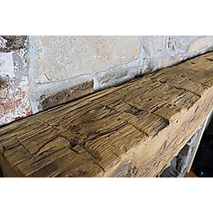 Modern Timber Craft Fireplace Mantel Shelf - Hand Hewn Wood Barn Beam - Authentic Reclaimed Wooden Rustic Shelving 48 Inches