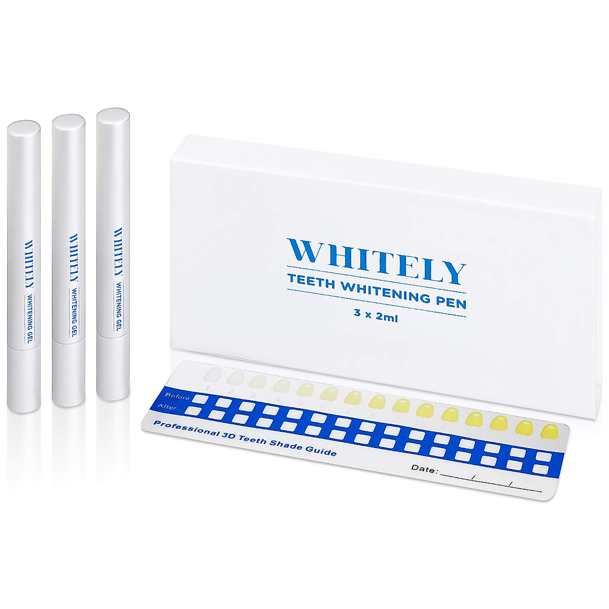 WHITELY Premium Teeth Whitening Pen (3 Pack), 35% Carbamide Peroxide Gel, 30+ Uses, No Sensitivity, Painless, Effective, Easy to Use, Travel-Friendly, Natural Mint Flavor