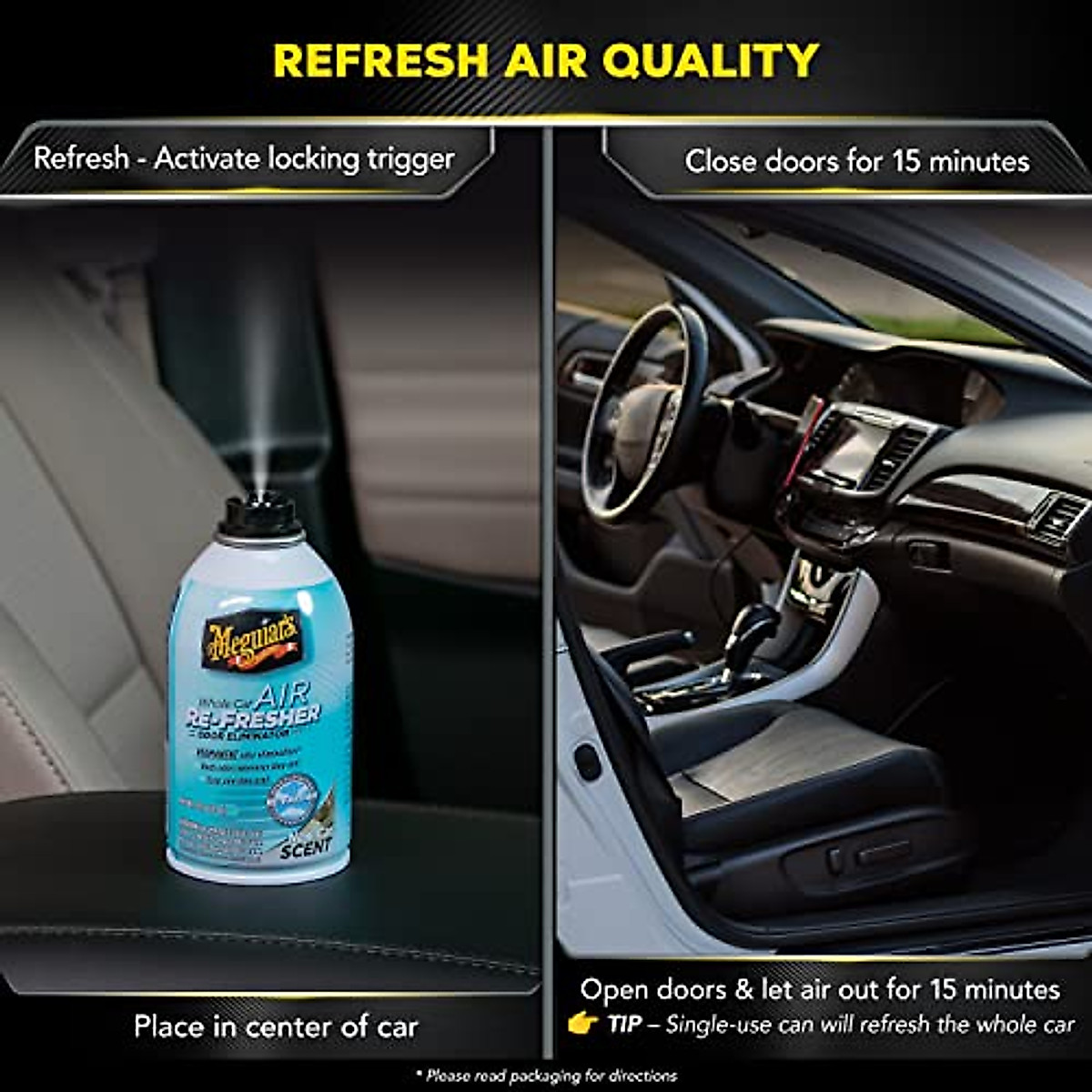 Meguiar's G16402 Whole Car Air Re-Fresher Odor Eliminator Mist, New Car Scent, 2 Fluid Ounces