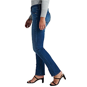 JAG Jeans Women's Petite Ruby Mid Rise Straight Leg Jeans, Thorne Blue, 4 Petite