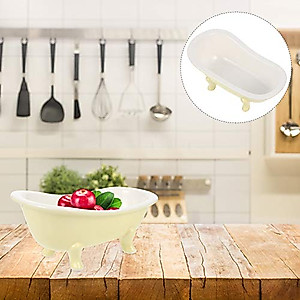Hemoton Wine Cups Yellow Ceramic Dessert Bowls Bathtub Shape Food Serving Bowl Reusable Ice Cream Bowl Household Candy Bowl Dish Appetizer Bowls for Home Restaurant Trifle Bowl